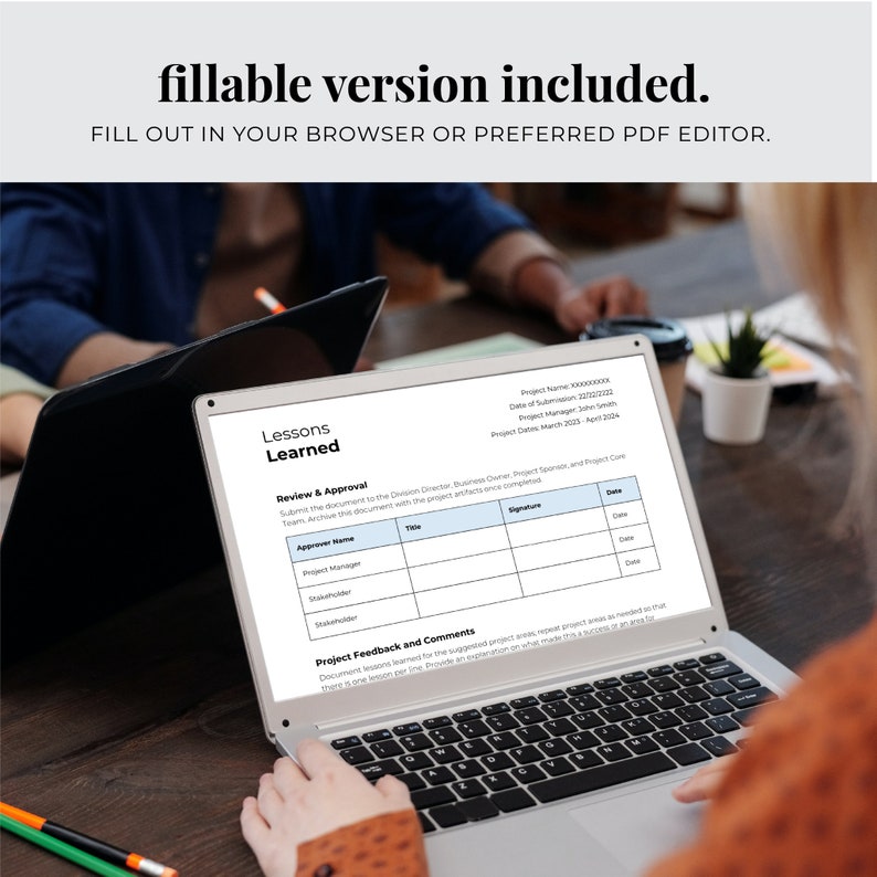 Lessons Learned Register Worksheet for Project Managers, Fillable ...