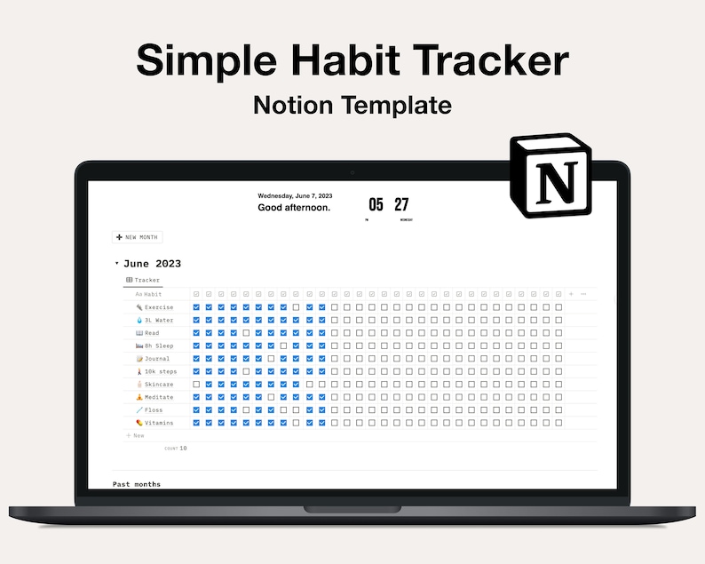Notion Daily Habit Tracker Template - Etsy
