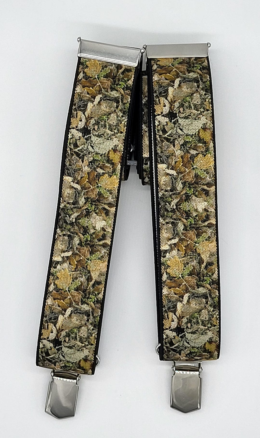 Suspenders 35 Mm Wide With Strong Clips, in Beige/green Autumn With ...
