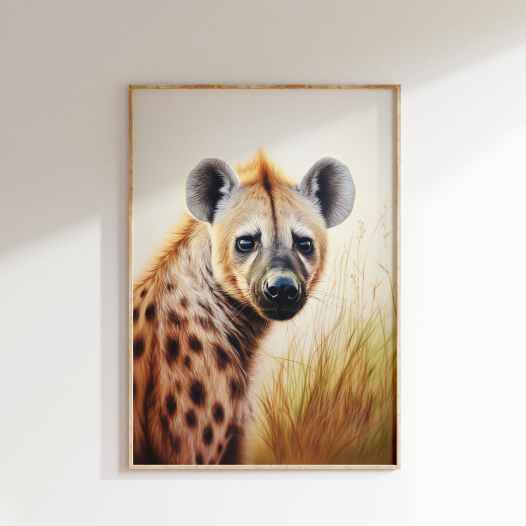Hyena Poster Wall Art – Intense Gaze in the Savanna Light - Etsy