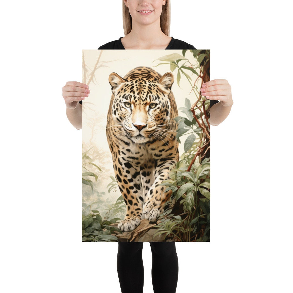Vintage Jungle Leopard Portrait - Etsy