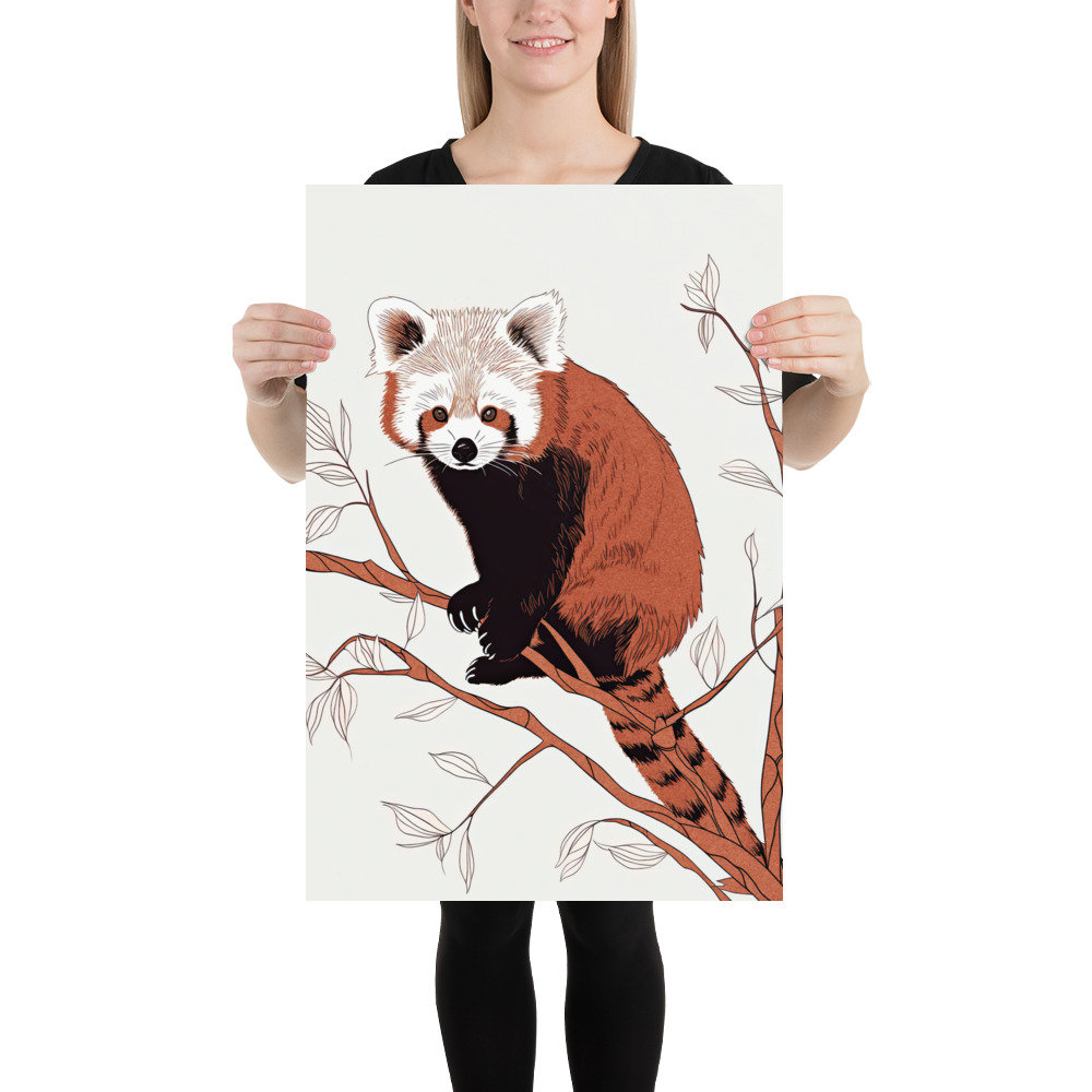 Bohemian Red Panda Line Art Illustration Art Print Red Panda - Etsy
