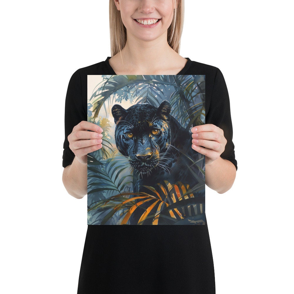 Black Panther Poster: Majestic Guardian of the Jungle Striking Wildlife ...
