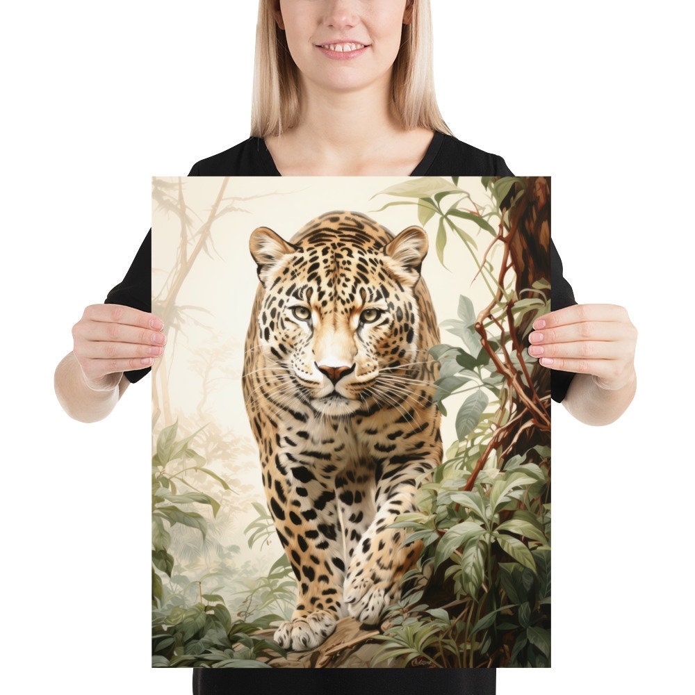 Vintage Jungle Leopard Portrait - Etsy