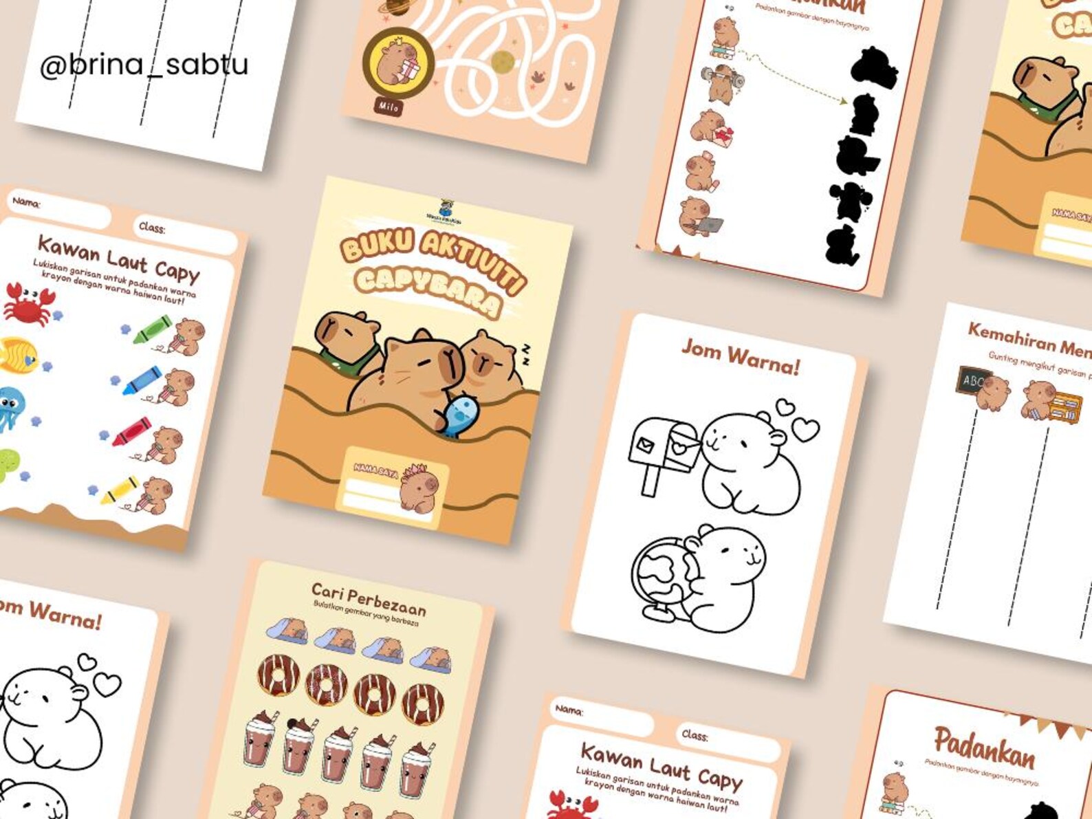 Capybara Activity Book for Kids – Fun Printable Educational Worksheets ...