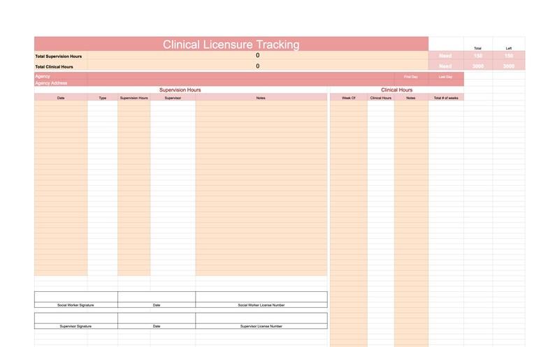 Supervision and Clinical Hours Tracking - Etsy