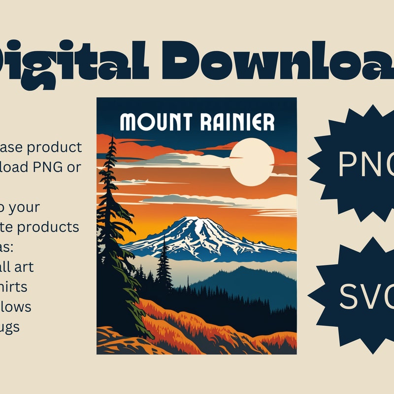 Mount Rainier - Etsy