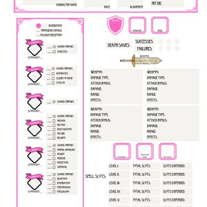 Printable Dungeons and Dragons Player Character Sheets - Digital ...