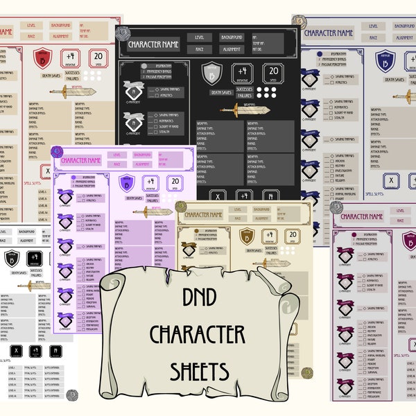 Dnd Character Sheet Canva - Etsy