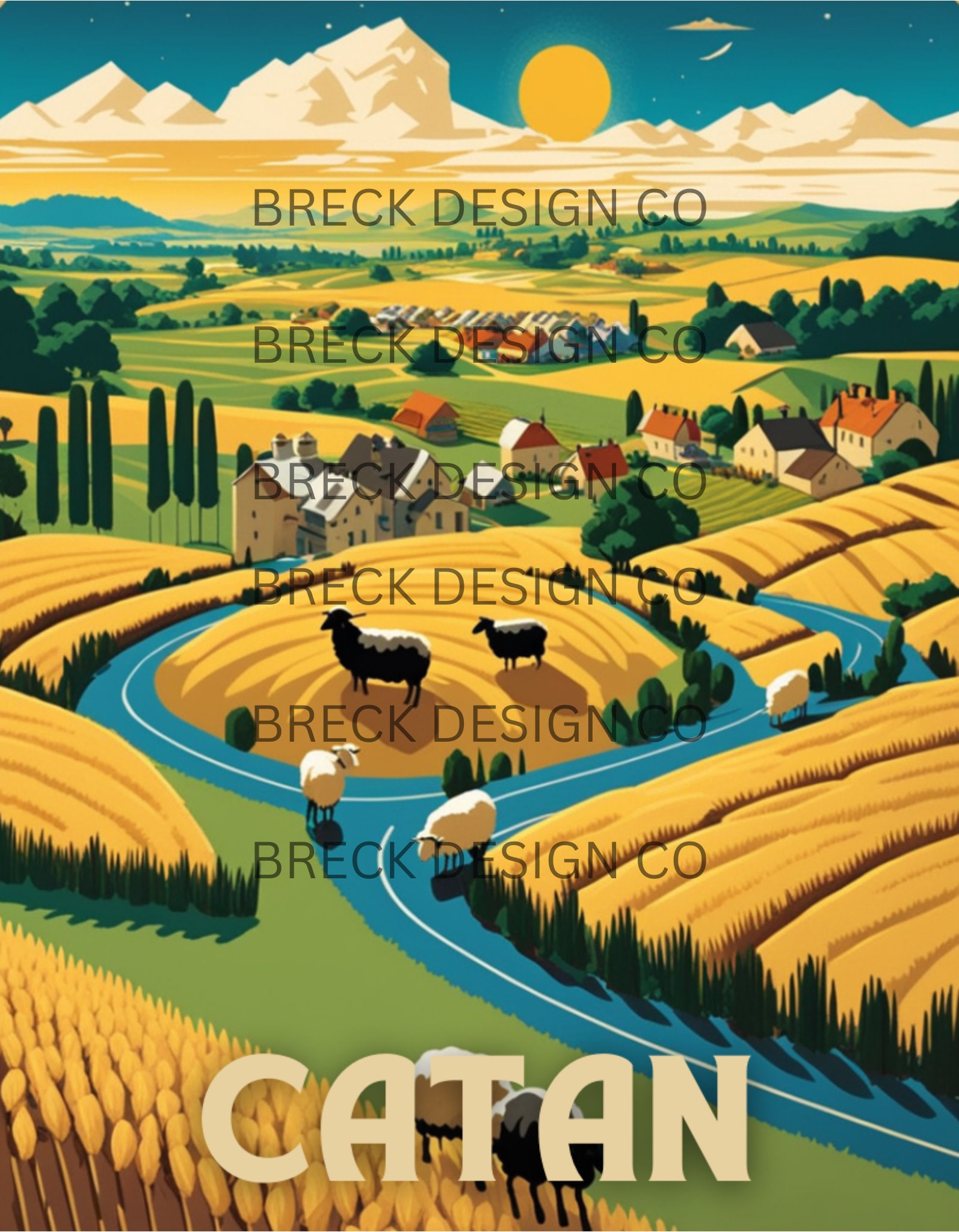 Settlers of Catan Travel Poster Design Board Game Lover, Wall Art ...