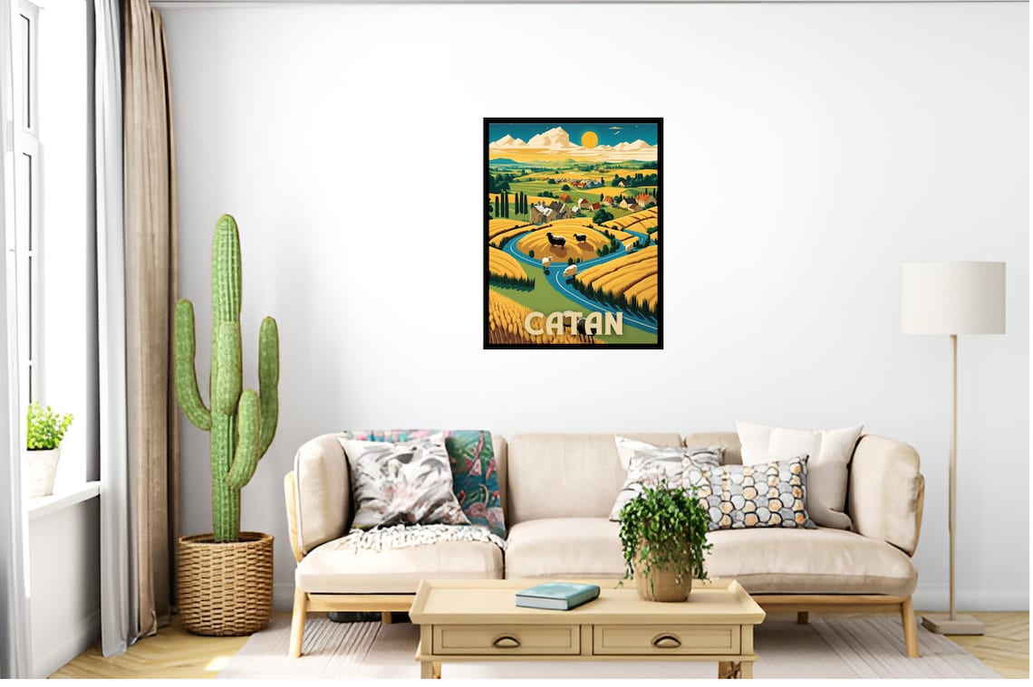 Settlers of Catan Travel Poster Design Board Game Lover, Wall Art ...