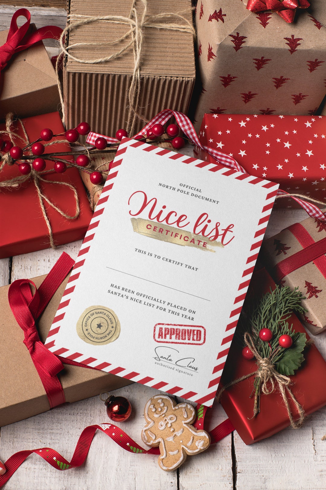 Santas Nice List Certificate, Free Coloring Book, Santa, Printable ...