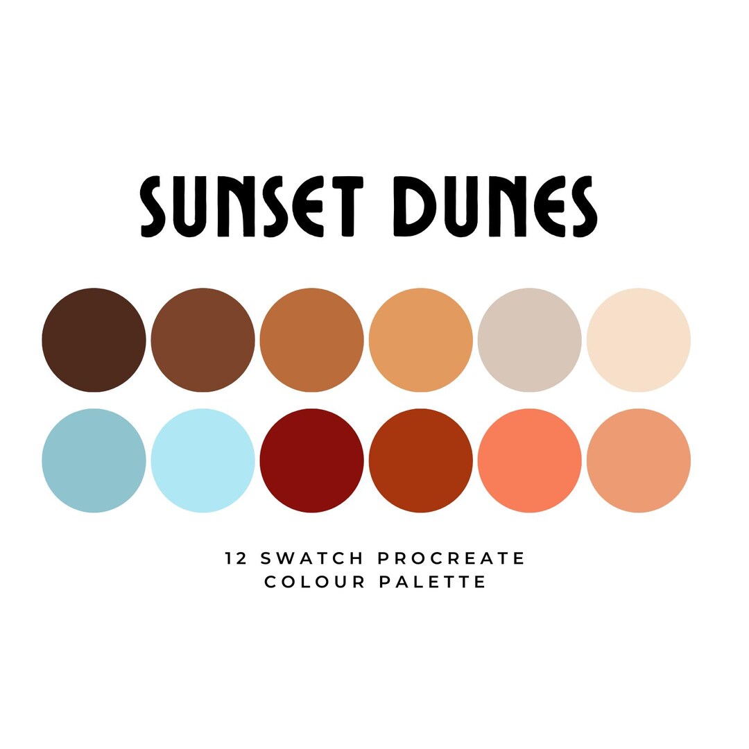 Procreate Colour Palette Sunset Dunes | Color Swatches | Instant ...