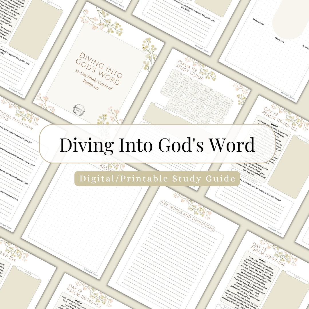 Digital and Printable Bible Study Guide/ Diving Into God's Word: 22-day ...