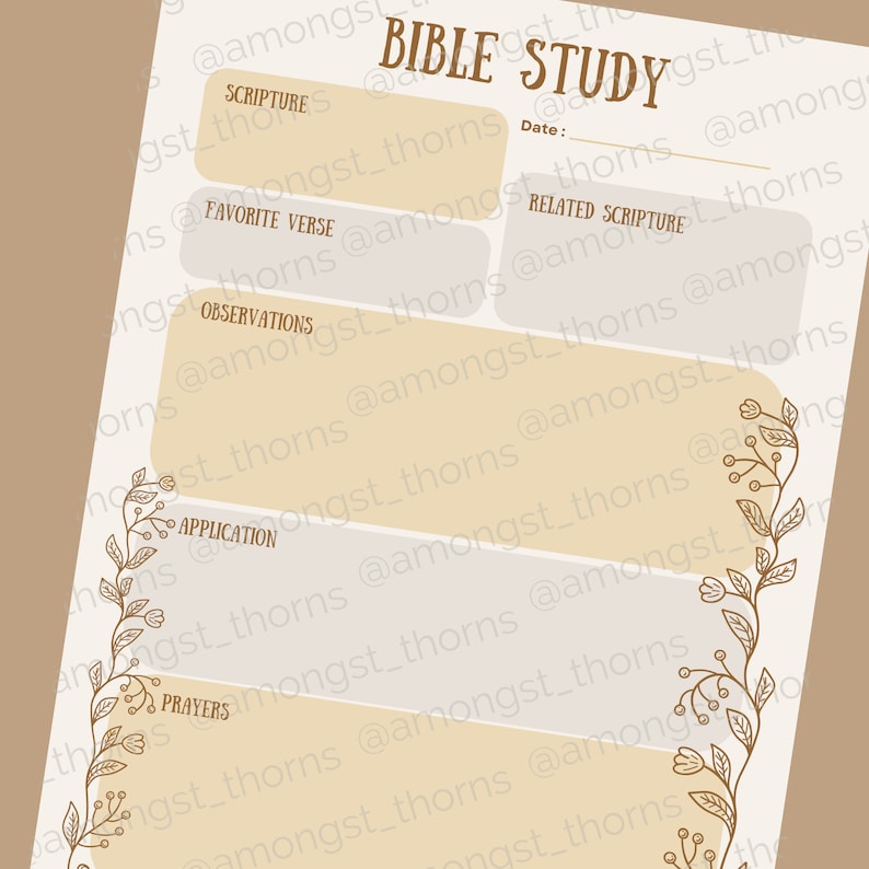 Bible Study Note Printable/digital Bible Study Note Sheet/women's Bible ...