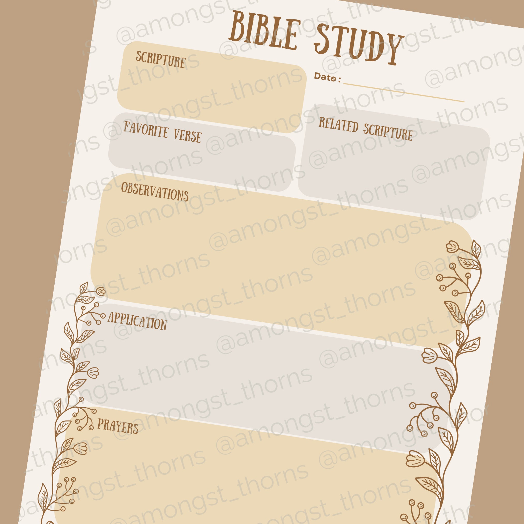 Bible Study Note Printable/digital Bible Study Note Sheet/women's Bible ...