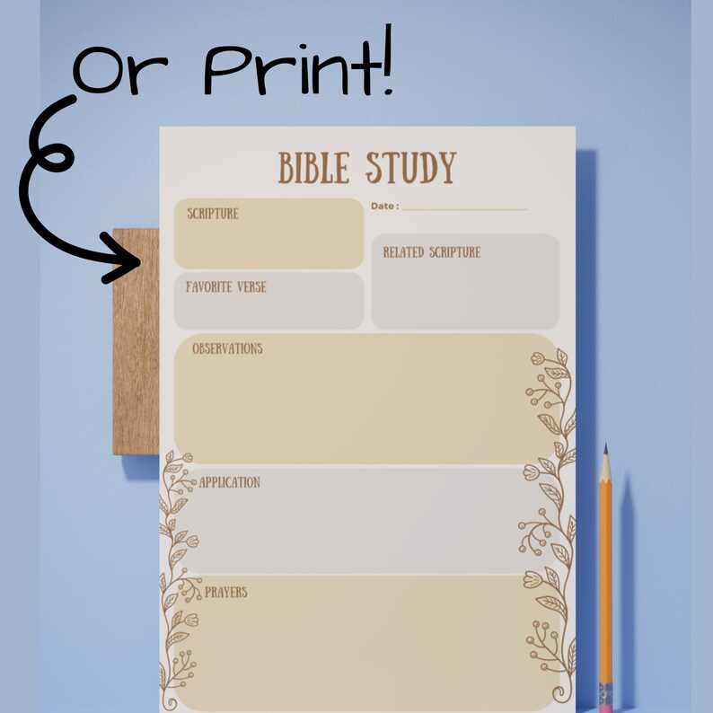 Bible Study Note Printable/digital Bible Study Note Sheet/women's Bible ...