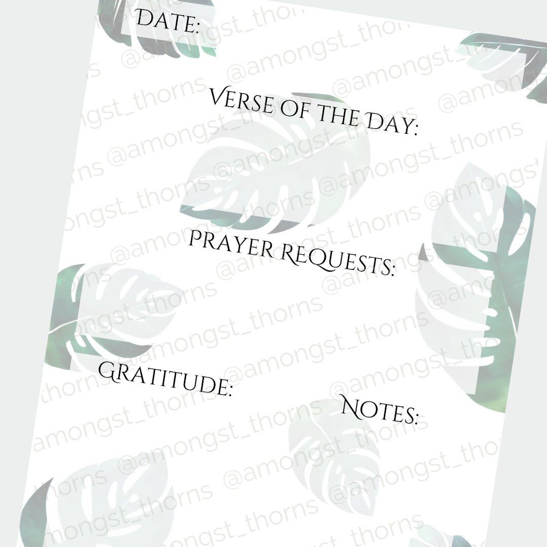 Christian Note Printable/verse of the Day/gratitude Note Pad/daily ...