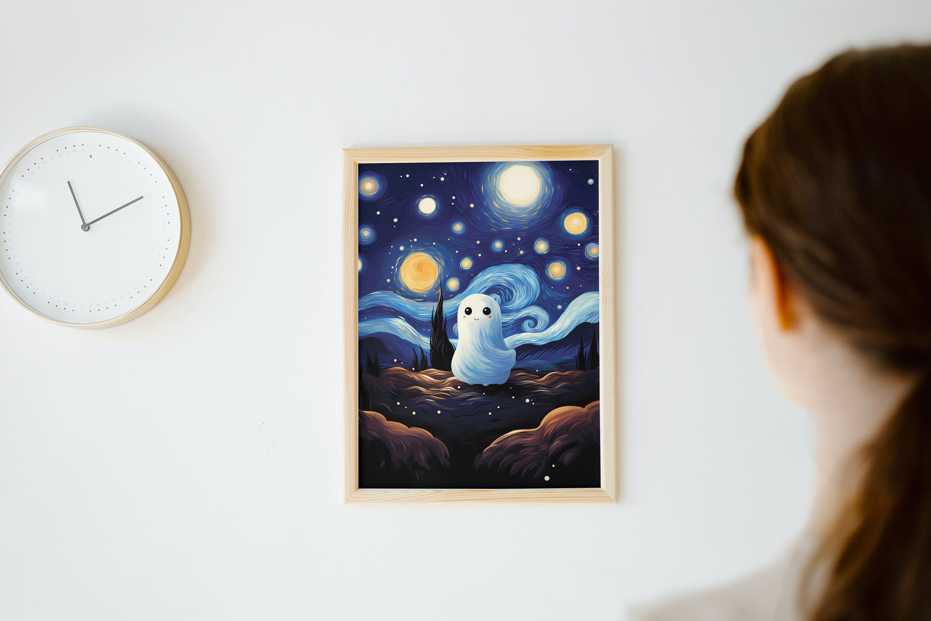 Van Gogh's the Starry Night Ghost Wall Art Print Ghostly - Etsy