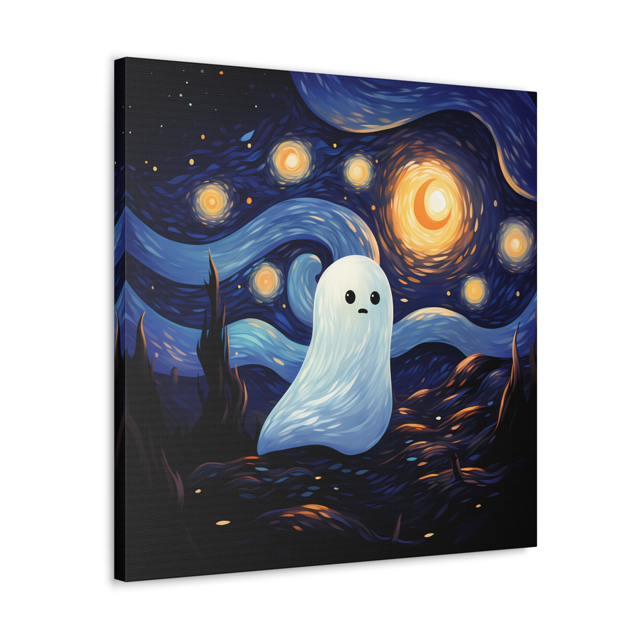 Van Gogh's the Starry Night Ghost Canvas, Ethereal Night, Cute Spooky ...