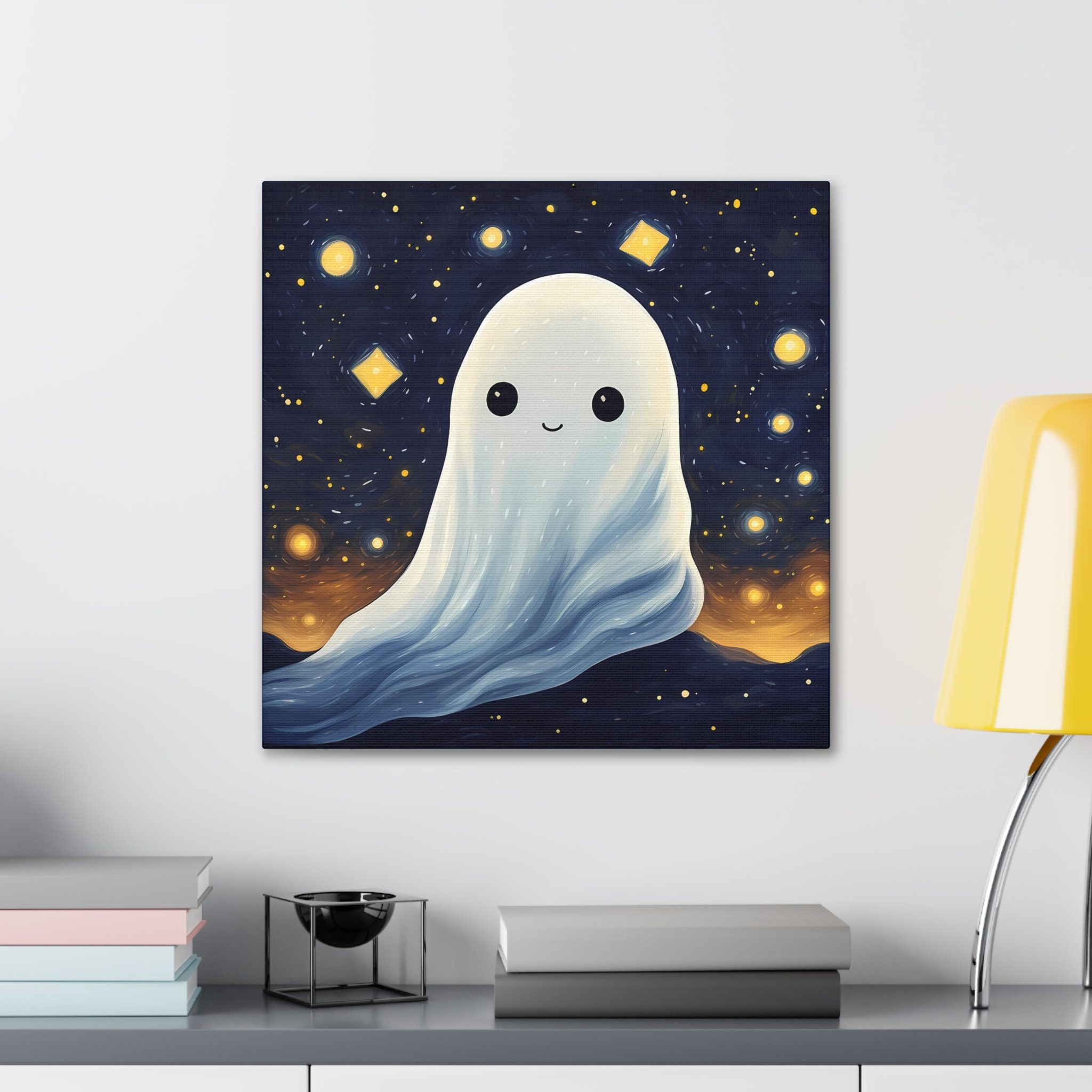 Van Gogh's the Starry Night Ghost Canvas, Night's Embrace, Cute Spooky ...