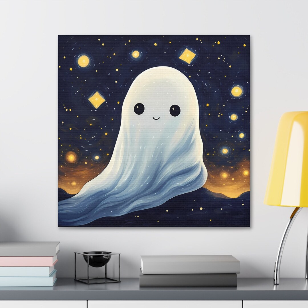 Van Gogh's the Starry Night Ghost Canvas, Night's Embrace, Cute Spooky ...