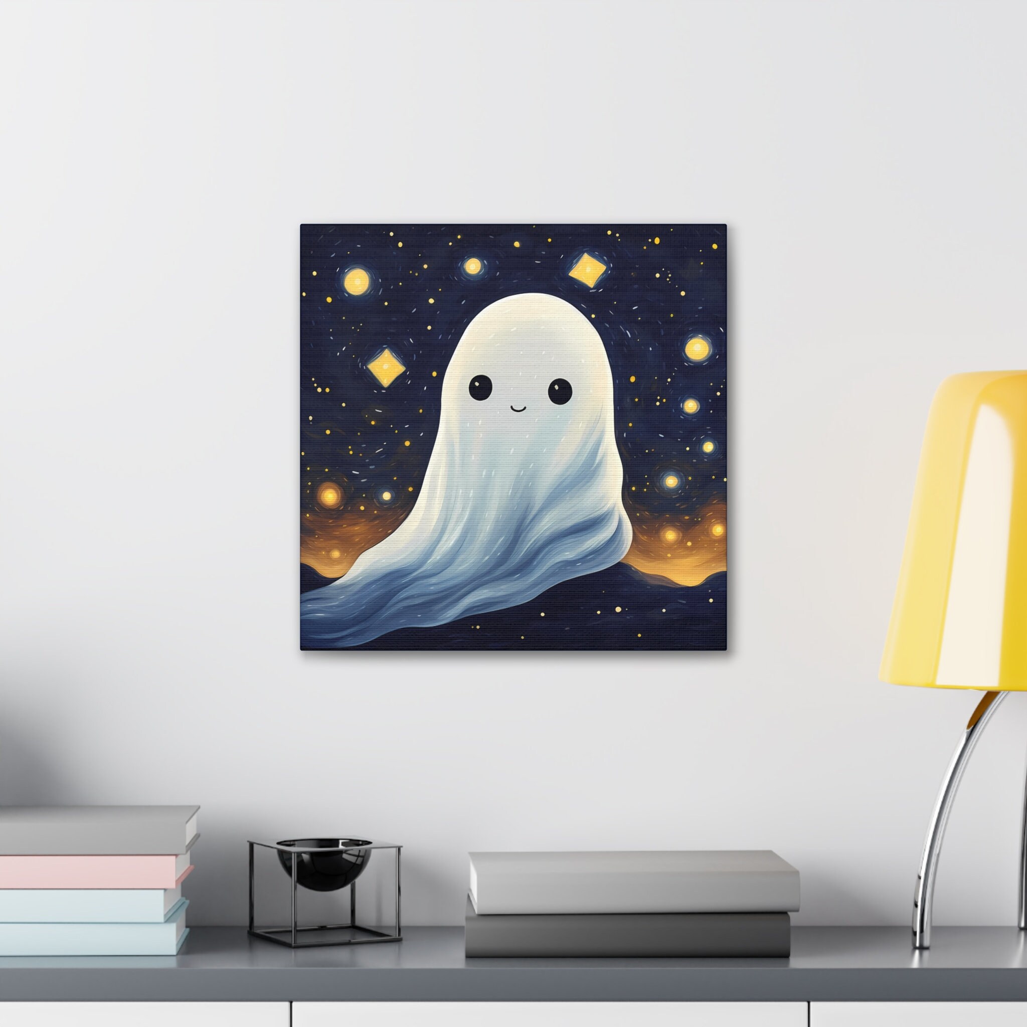Van Gogh's the Starry Night Ghost Canvas, Night's Embrace, Cute Spooky ...