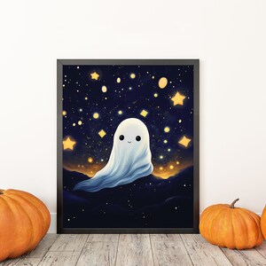 Van Gogh's the Starry Night Ghost Print, Night's Embrace, Cute Spooky ...