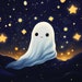 Van Gogh's the Starry Night Ghost Print, Night's Embrace, Cute Spooky ...