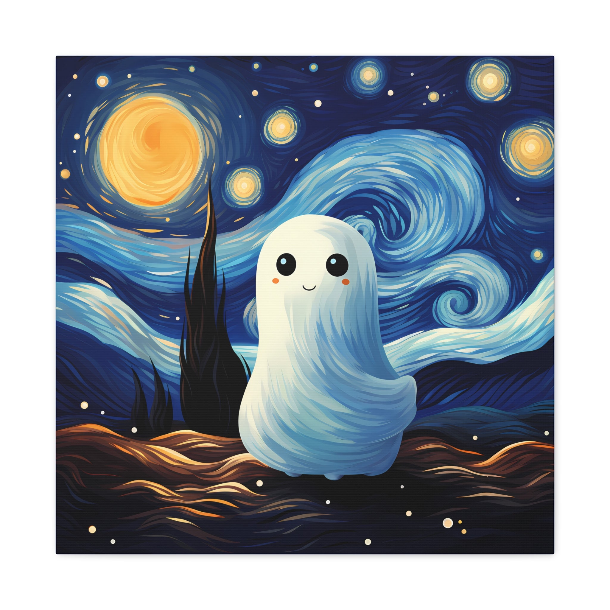 Van Gogh's the Starry Night Ghost Canvas, Ghostly Starlight, Cute ...