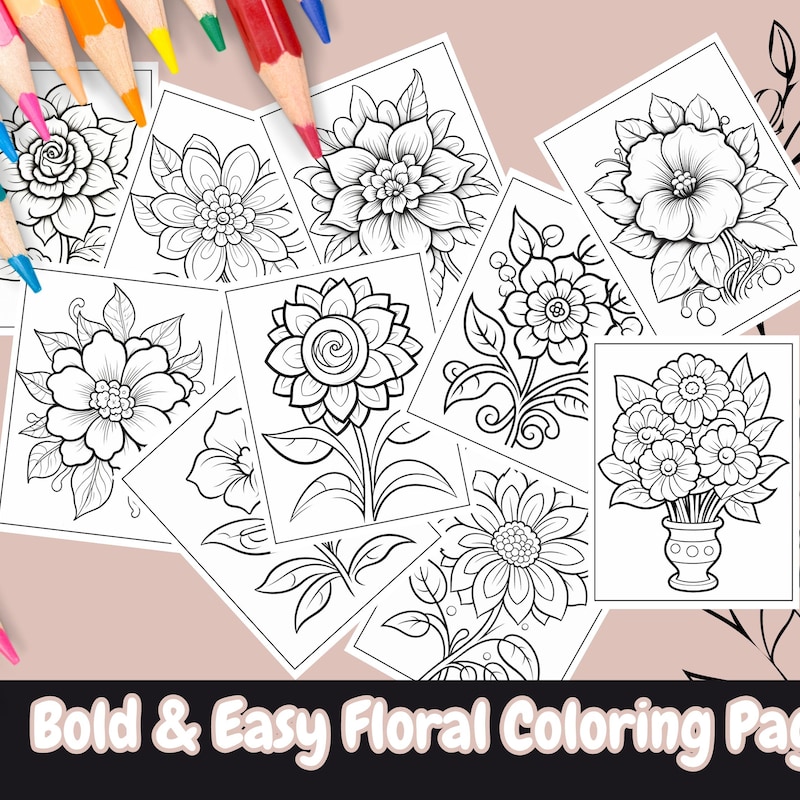 Easy Coloring Pictures - Etsy UK