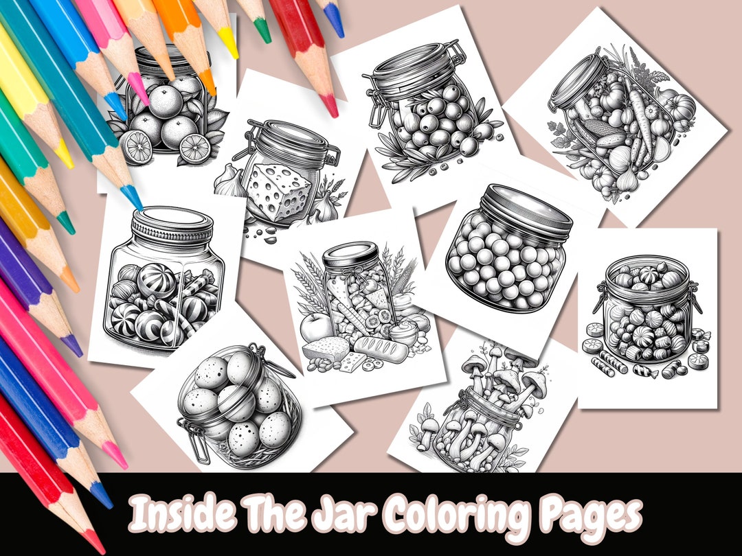 Inside the Jar Adult Coloring Pages, 8.5x11", Printable Coloring ...