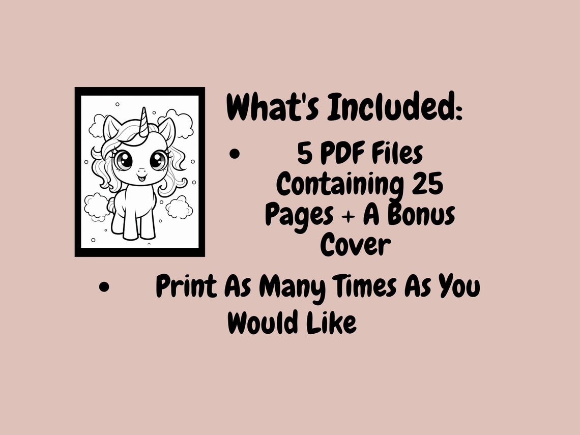 Cute Unicorn Coloring Book, Kids Coloring Book, Coloring Pages ...