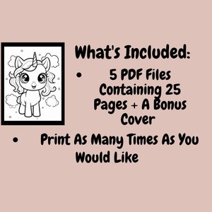 Cute Unicorn Coloring Book, Kids Coloring Book, Coloring Pages ...