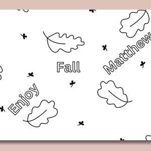 10 Personalized Fall Coloring Pages, Fall Coloring Page, Custom ...