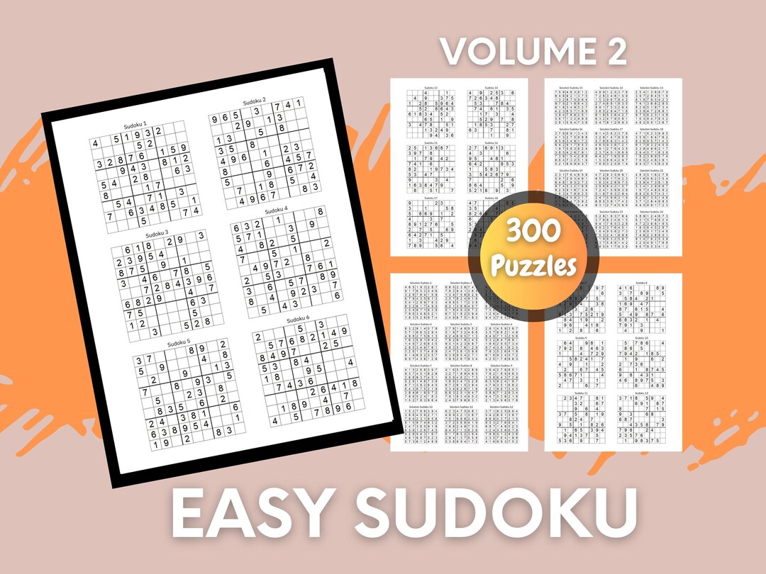Sudoku Puzzles Easy Vol 2, Puzzles Book, Sudoku, Printable Puzzles ...