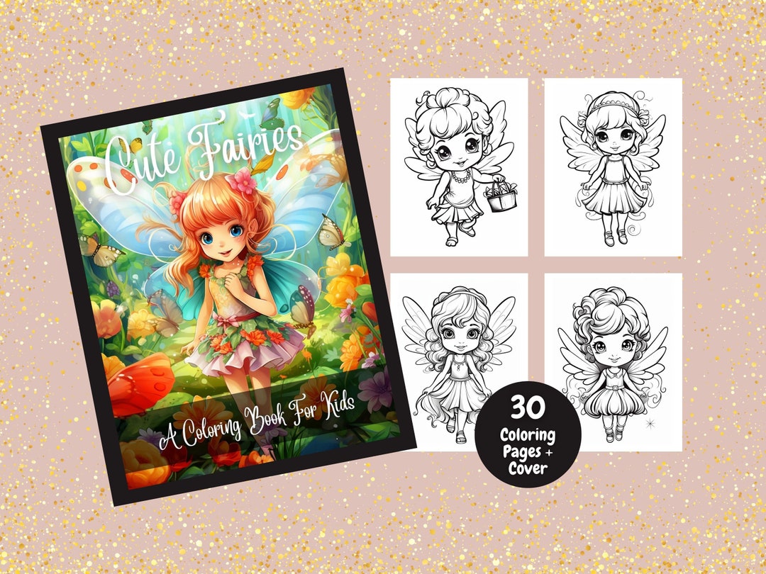 Cute Fairies A Coloring Book for Kids, Printable Coloring Pages ...