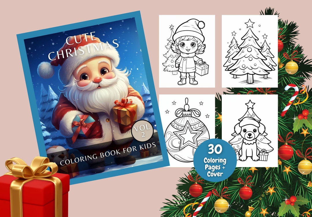 Cute Christmas A Coloring Book for Kids Volume 2, Christmas Coloring ...