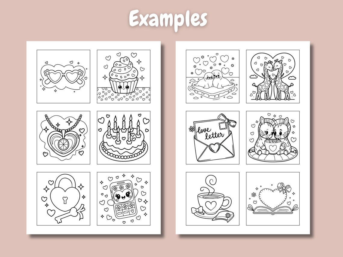 Bold and Easy Tiny Valentines Coloring Pages, 93 Mini Designs, Kids and ...