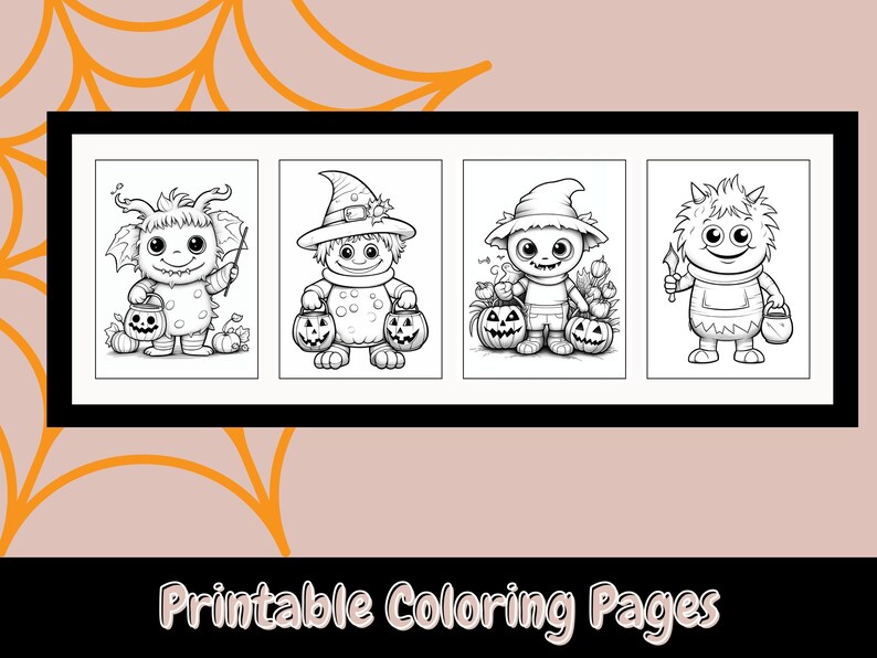 Cute Halloween Monsters Coloring Book for Kids, Kids Coloring Book ...