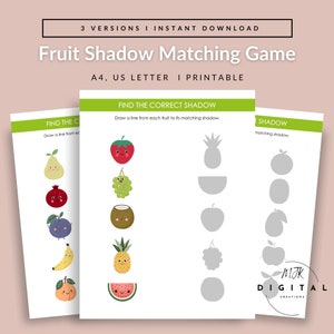Shadow Matching Game, Printable Shadow Matching Worksheets, Preschool ...