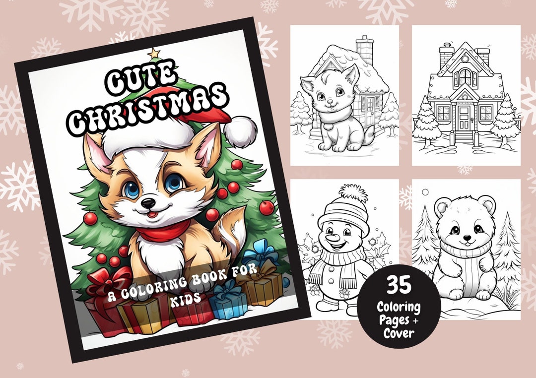 Cute Christmas Coloring Book for Kids, Christmas Coloring, Coloring ...