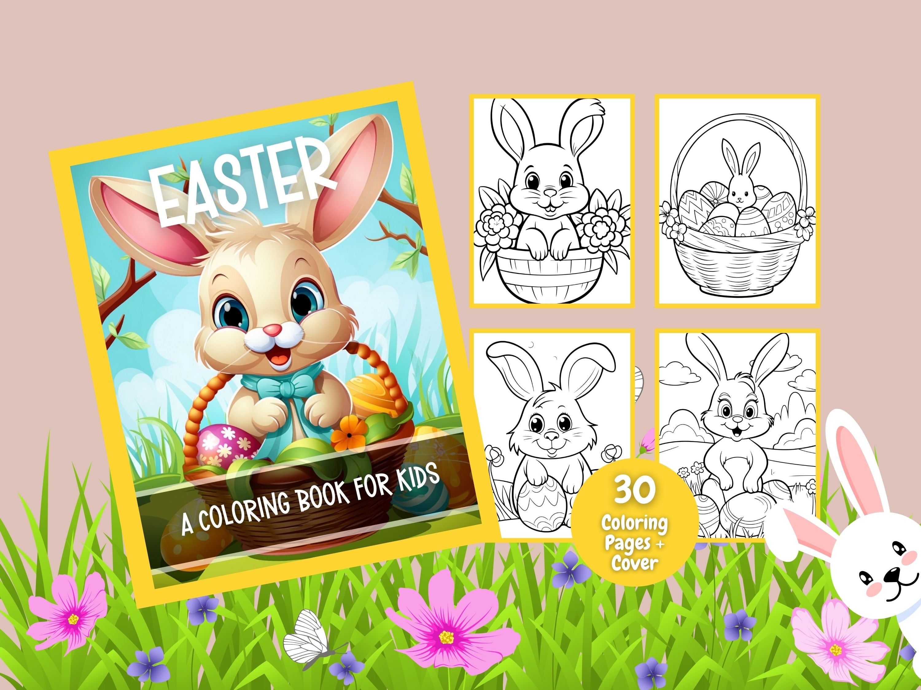 Easter A Coloring Book for Kids Vol 1, Printable Coloring Pages, Kids ...