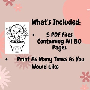 Kawaii Flower Coloring Pages for Kids, Kawaii, Coloring Book, Coloring ...