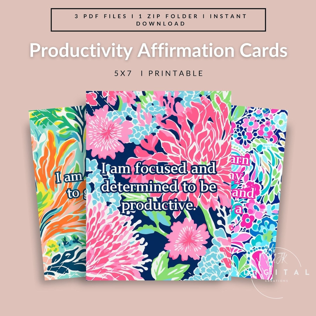 Productivity Affirmation Cards, Productivity, Mindfulness, ADHD Self ...