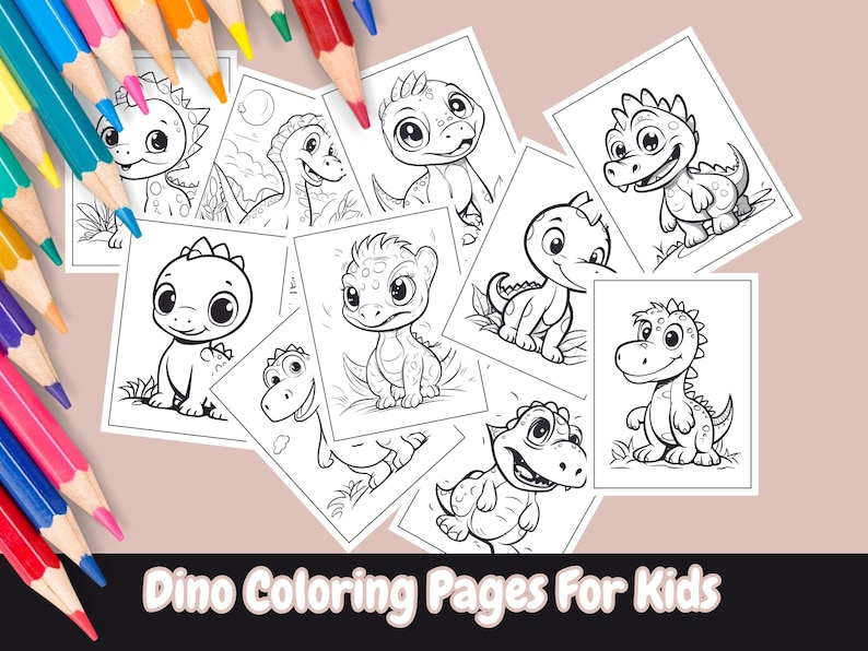 Dino Coloring Pages for Kids, Coloring Book, Printable Coloring Pages ...