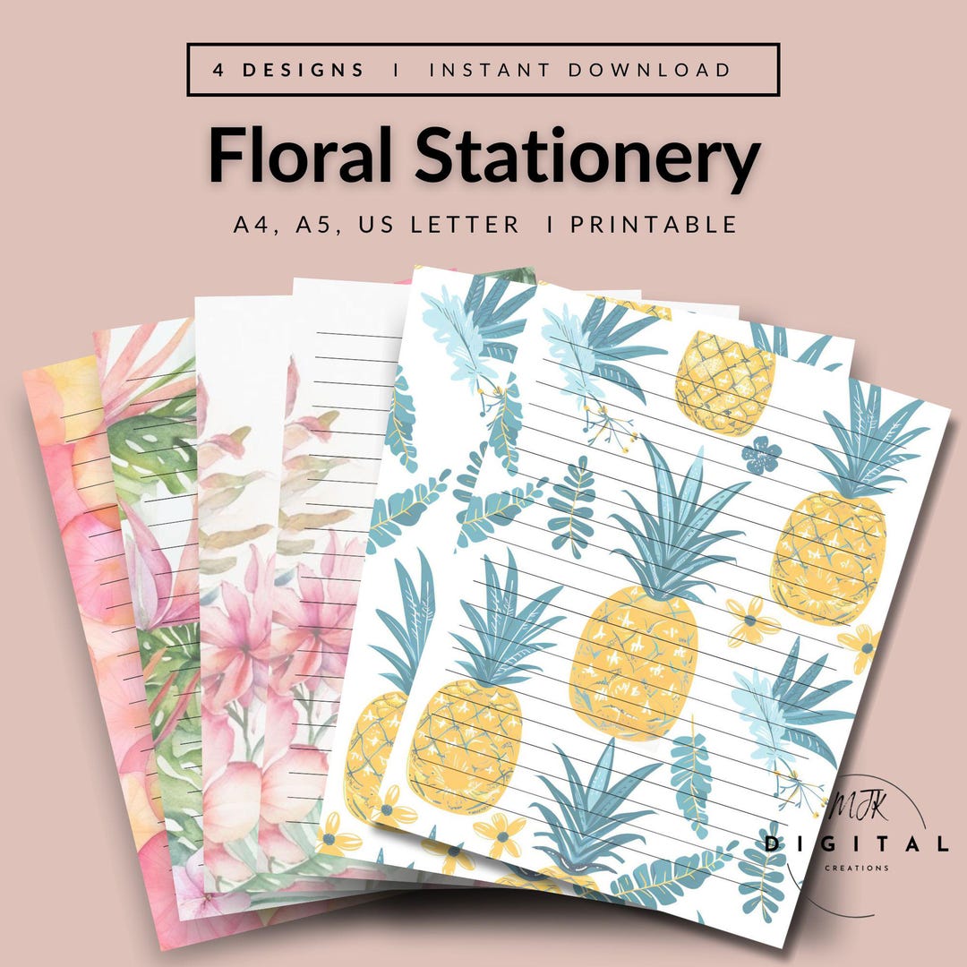 Tropical Stationery Set, Printable, Letter Set, Writing Paper, Home ...