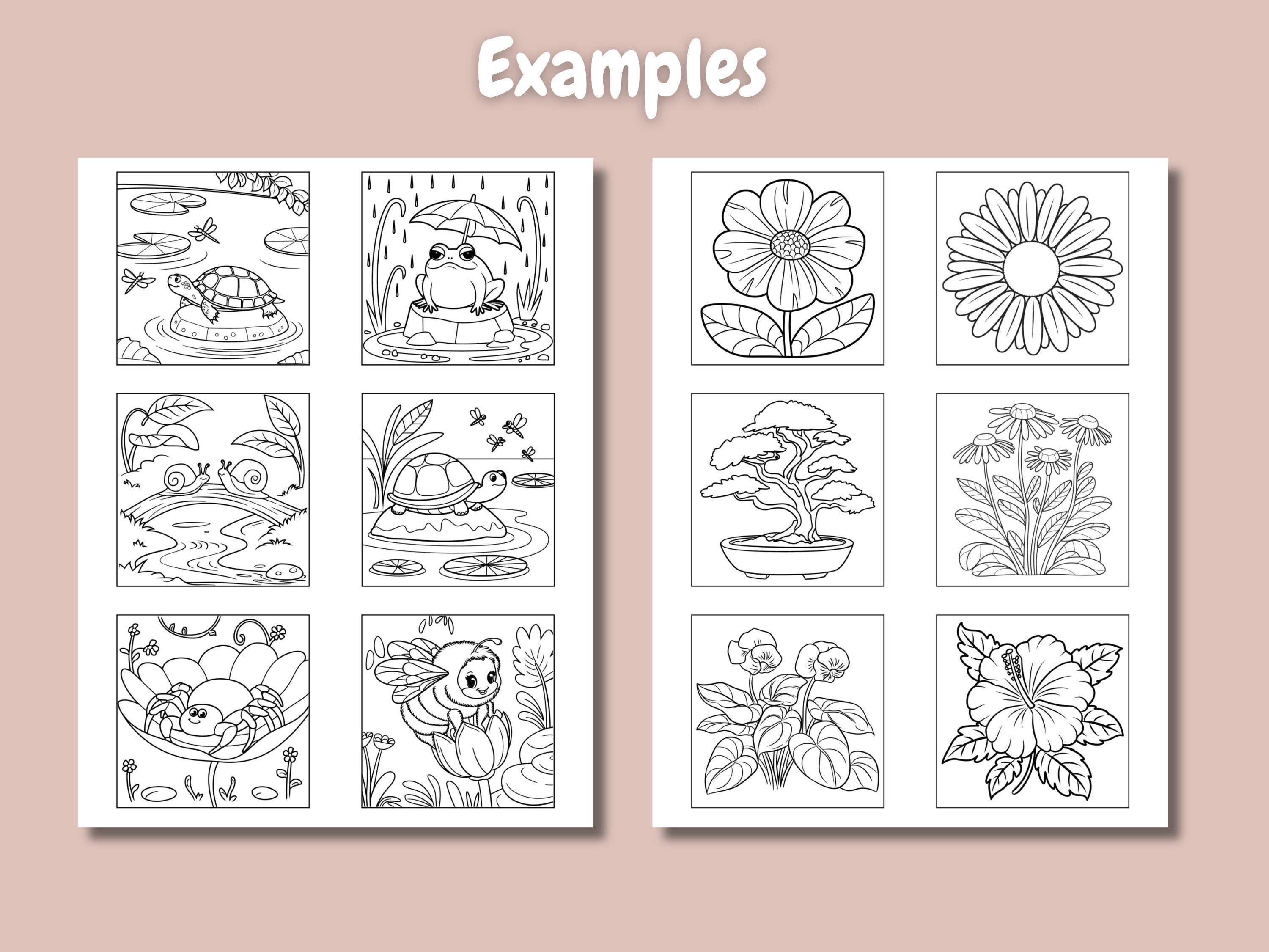 Bold and Easy Tiny Garden Coloring Pages, 156 Mini Designs, Kids and ...