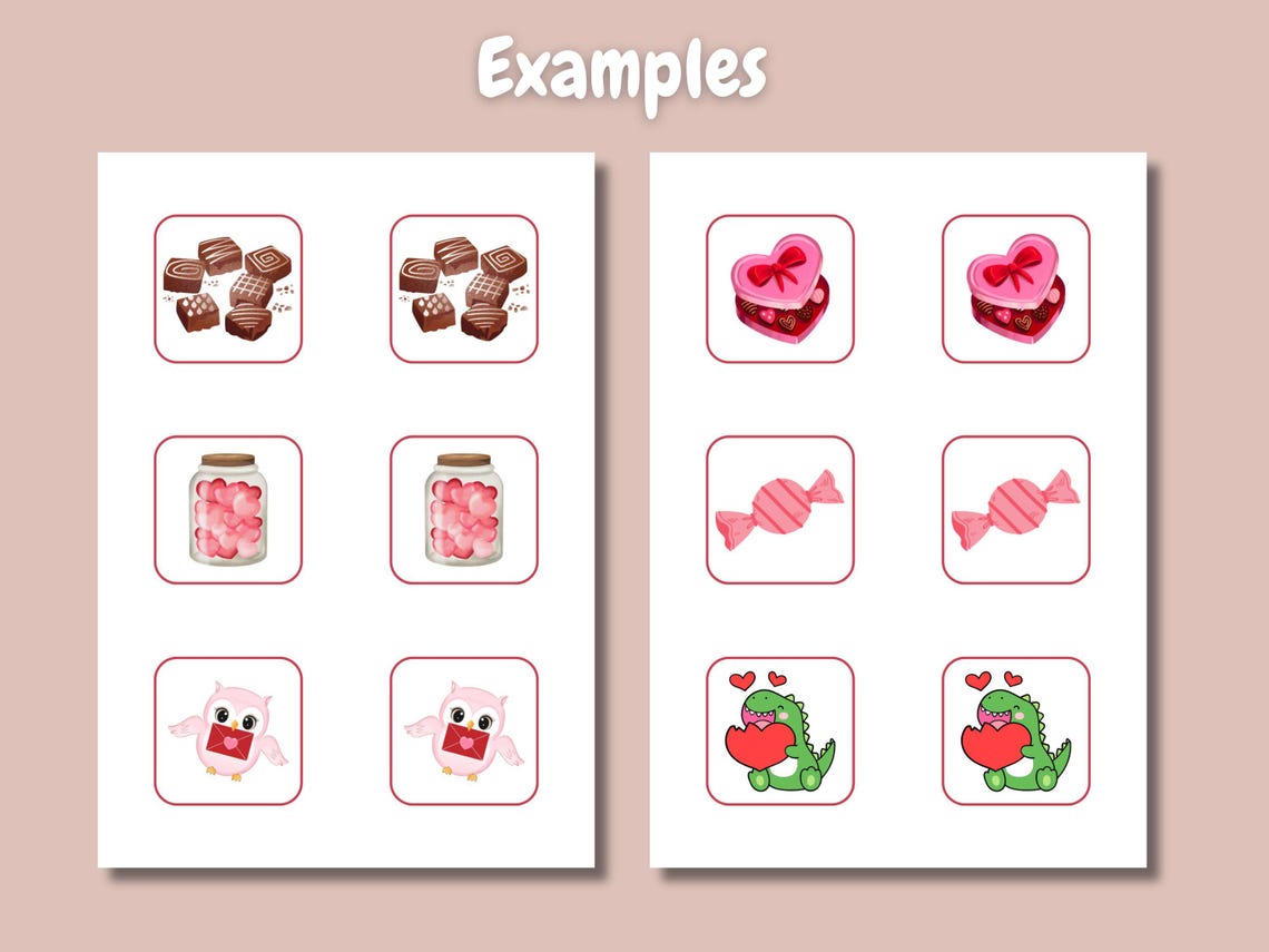 Kids Valentines Memory Game, Printable Valentines Matching Game ...