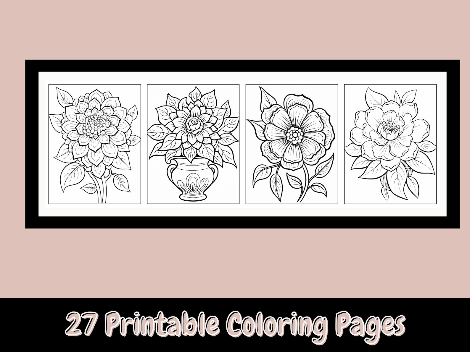 Bold and Easy Floral Coloring Pages Flowers Coloring Books - Etsy